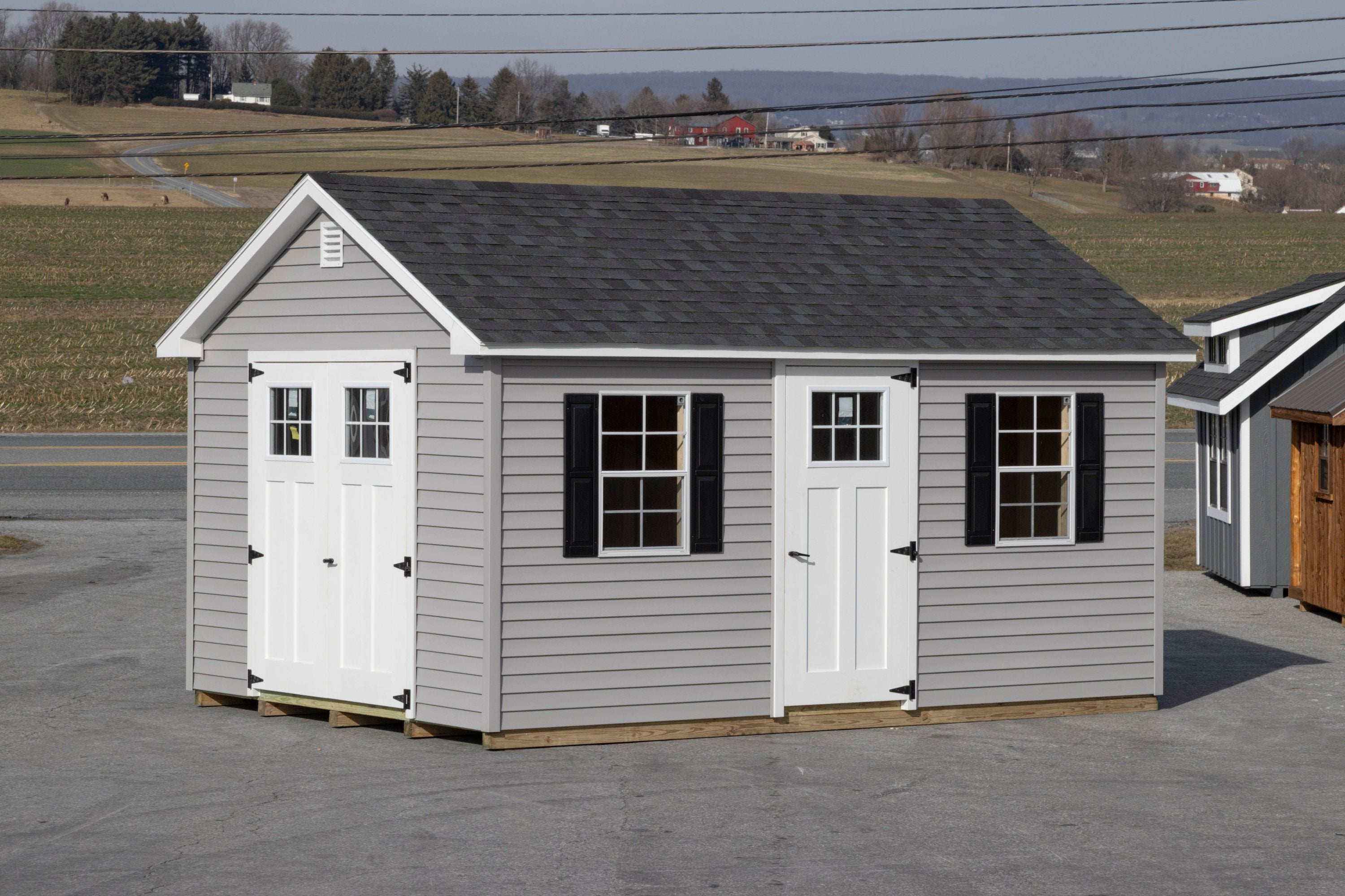 12x16 Colonial Aframe Vinyl Siding – Riehl Quality Storage Barns